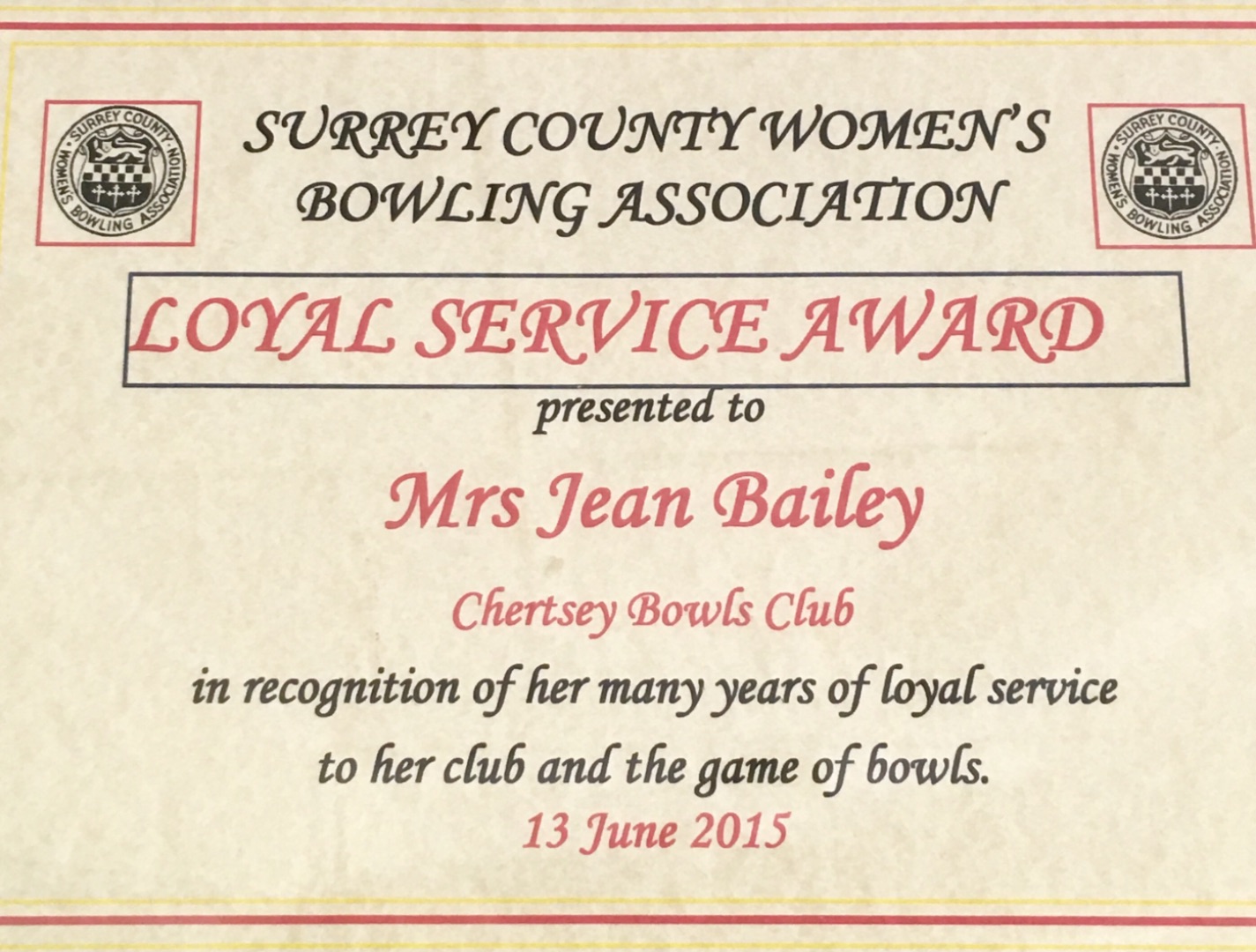 Loyal Service Award